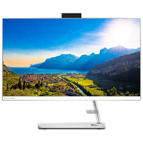 24" Моноблок Lenovo IdeaCentre AIO 3 24ALC6 1920x1080, AMD Ryzen 3 5300U 2.6 ГГц, RAM 8 ГБ, SSD 256 ГБ, AMD Radeon Graphics, ОС не установлена, белый