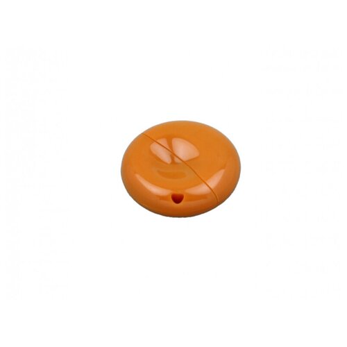 Пластиковая промо флешка круглой формы (128 Гб / GB USB 2.0 Оранжевый/Orange 021-Round)