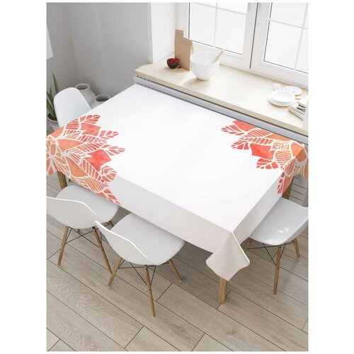 Скатерть прямоугольная JoyArty на кухонный стол "Кружевной цветок" из оксфорда, 180x145 см