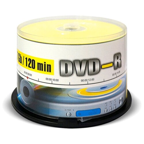 Диск DVD-R Mirex 4,7 GB 16x (50 штук в упаковке) 1 шт.