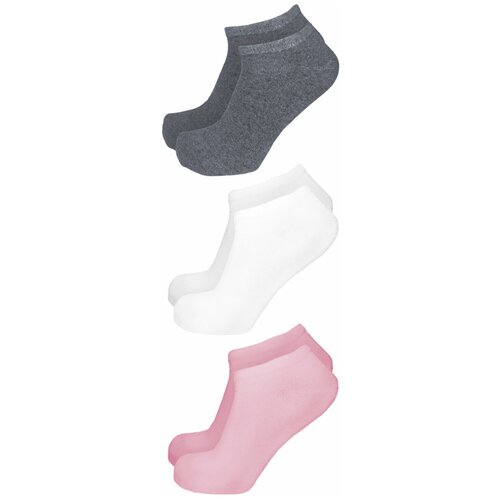 Носки Tuosite, 3 пары, размер 36-38, розовый, серый, белый