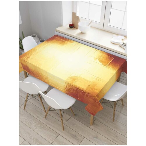 Скатерть прямоугольная JoyArty на кухонный стол "Солнечная абстракция" из оксфорда, 180x145 см