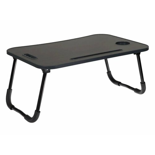 Складной столик для ноутбука ТРИ прорези, черный