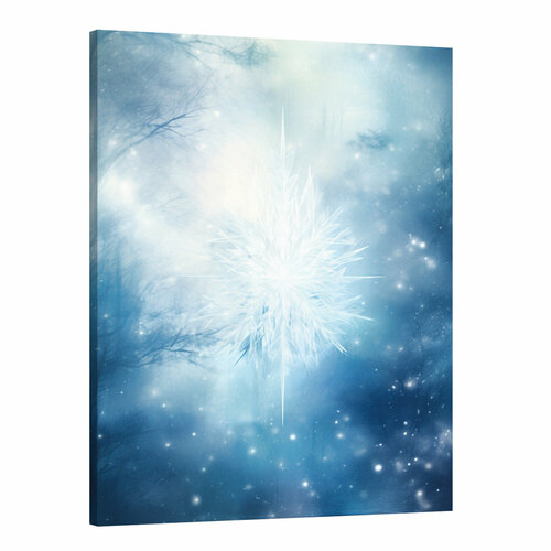 Интерьерная картина 50х70 "Имболк: зимний венец магической красоты"