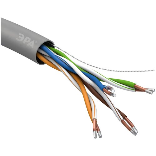 ЭРА Кабель витая пара U/UTP 4x2x24 AWG Cat5e CCA PVC 25 м SIMPLE (20/360)