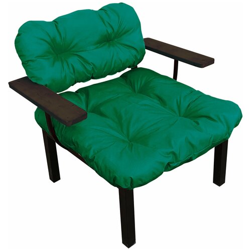 Садовое кресло "Дачное" черное / зеленая подушка M-Group