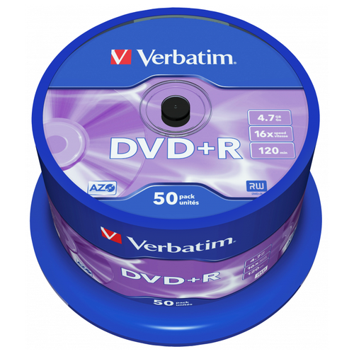 Диск DVD+RVerbatim4.7Gb 16x AZO, 50 шт.