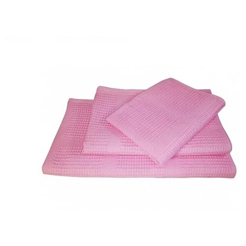 Полотенце вафельное 50х90 см, цв. розовый