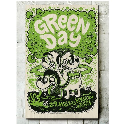Картина интерьерная на дереве Музыка Green Day Билли Джо Армстронг - 7697 В