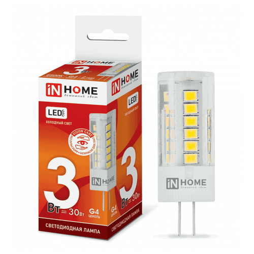 Лампа светодиодная IN HOME LED-JC-VC 3Вт 12В G4 6500К 270Лм