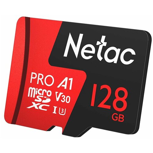 128Gb Карта памяти MicroSD Netac P500 Eco Class 10 UHS-I + SD адаптер (NT02P500ECO-128G-R)