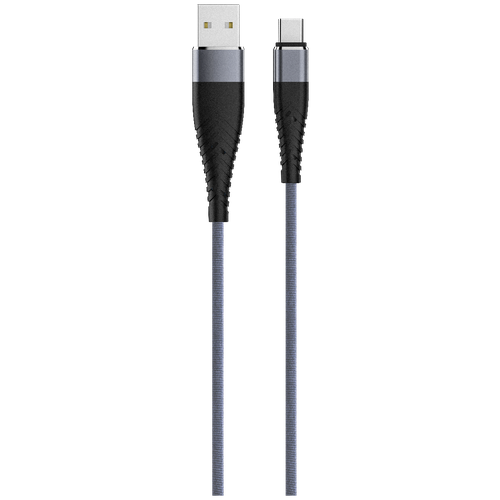 Кабель Olmio Solid USB 2.0 - lightning 1.2м 2.1A усиленный цвет титановый