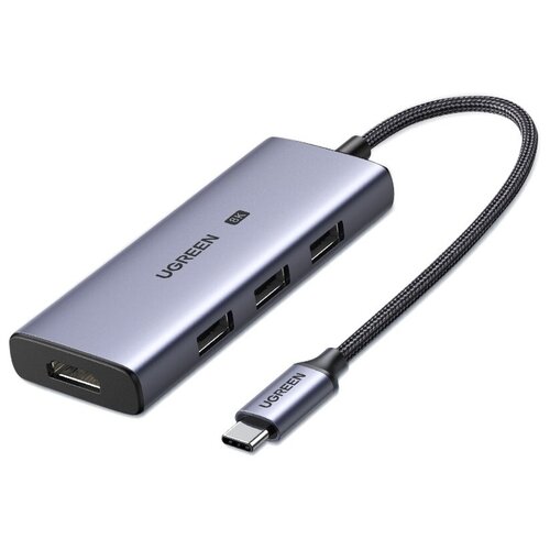 UGREEN. USB концентратор Ugreen 4 в 1 (хаб), 3 х USB 3.0, HDMI 4Кх120Гц (50629)