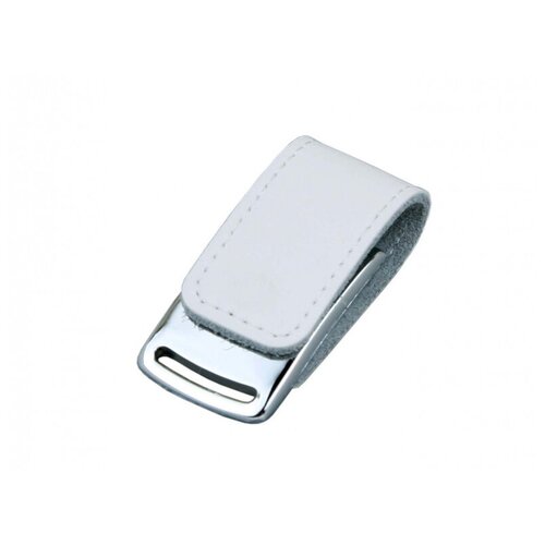 Кожаная флешка для нанесения логотипа с магнитным замком (64 Гб / GB USB 3.0 Белый/White 216 Flash drive Брелок Бурано "Trinket Burano" N212)