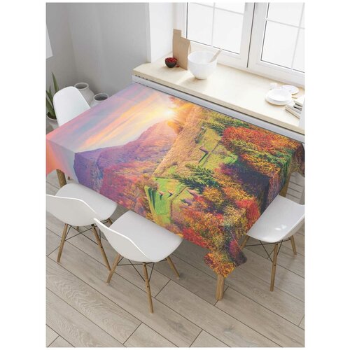 Скатерть прямоугольная JoyArty на кухонный стол "Вперед за солнцем" из оксфорда, 180x145 см
