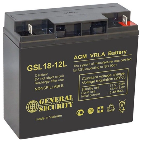 Аккумуляторная батарея General Security GSL18-12L 12В 18 А·ч