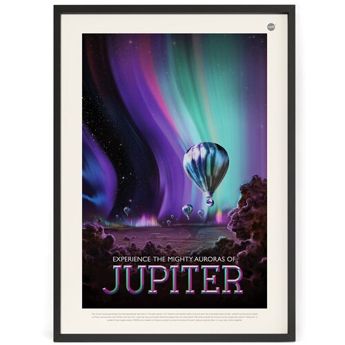 Космический плакат на стену ретро-футуризм от NASA - Юпитер 70 x 50 см в тубусе