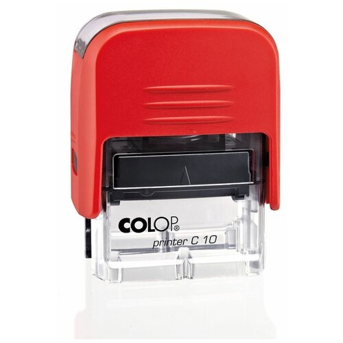 Оснастка Colop Printer C10 Compact для печати, штампа, факсимиле. Поле: 27х10 мм. Корпус: красный.