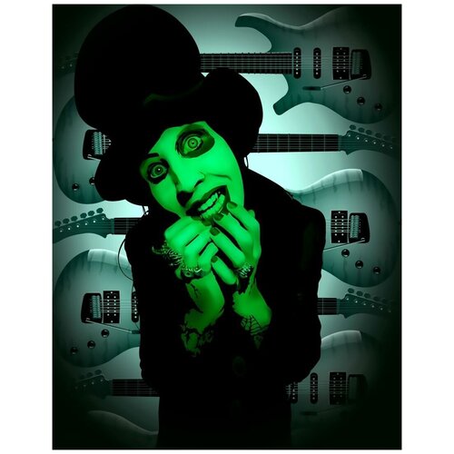 Плакат, постер на бумаге Marilyn Manson/Мерлин Менсон. Размер 60 х 84 см