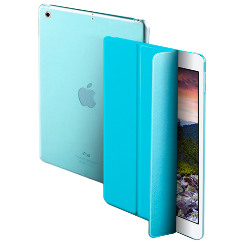 Чехол-обложка MyPads для Apple iPad Pro 12.9 2017/ iPad Pro 12.9 2015 тонкий умный кожаный с функцией смарт включения-выключения голубой