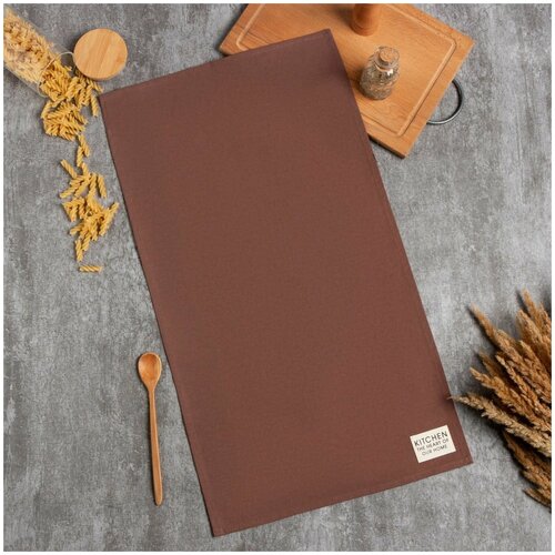 Полотенце Этель Kitchen 40х73 см, цвет коричневый, 100% хлопок, саржа 220 г/м2 (комплект из 4 шт)