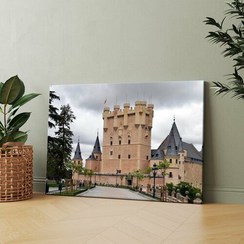 Картина на холсте (Здание, похожее на замок) 30x40 см. Интерьерная, на стену.
