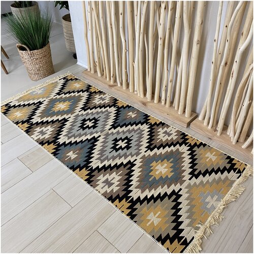 Ковровая дорожка турецкая, килим, Diamond, 80x200 см, двусторонняя
