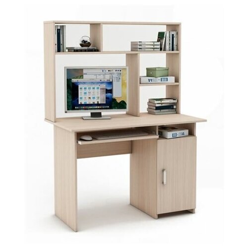 Письменный стол Лайт-3К с надстройкой-Дуб-молочный