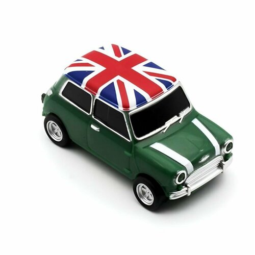 USB Флешка Мини Купер Британский флаг зеленый 32 ГБ