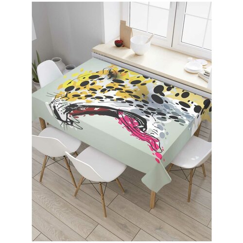 Скатерть прямоугольная JoyArty на кухонный стол "Гепард акварелью" из оксфорда, 180x145 см