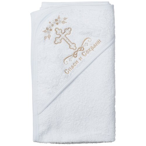 Крестильное полотенце для рук  Совенок Дона , размер 74х90 , белый