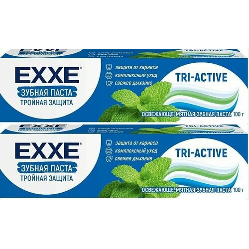 EXXE Зубная паста Тройная защита tri-active 100г, 2 шт