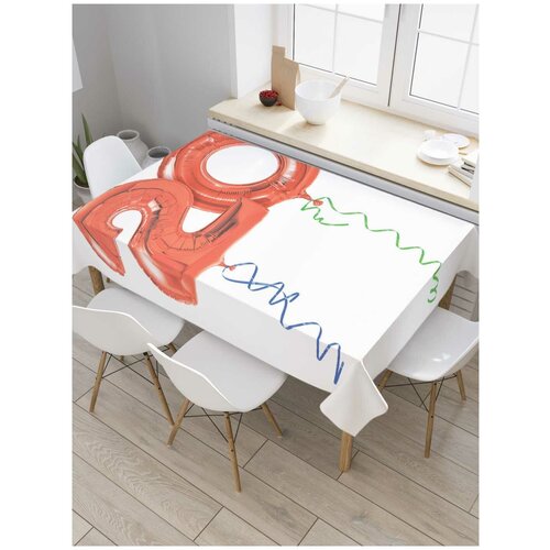 Скатерть прямоугольная JoyArty на кухонный стол "Красные гелевые шары" из оксфорда, 120x145 см