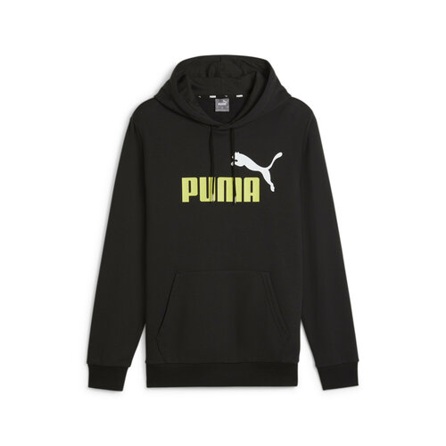 Толстовка спортивная PUMA Essentials+ Two-Tone Big Logo Men's Hoodie, размер L, черный, желтый