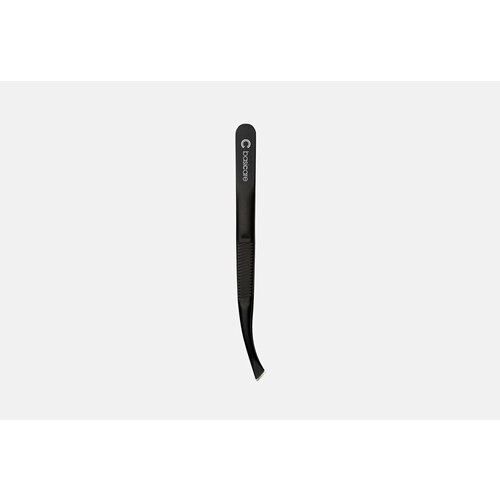 Пинцет черный матовый с изогнутыми скошенными кончиками BASICARE, TWEEZER BLACK ELECTOR 1шт