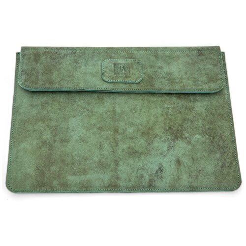 Кожаный Чехол J.Audmorr для ноутбука 14-15" (Macbook 15 Air), зеленый Newport 15 Fern