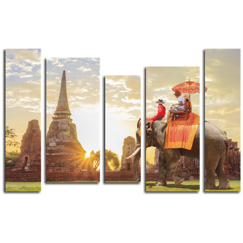 Модульная картина Слон Камбоджа 141х90 см