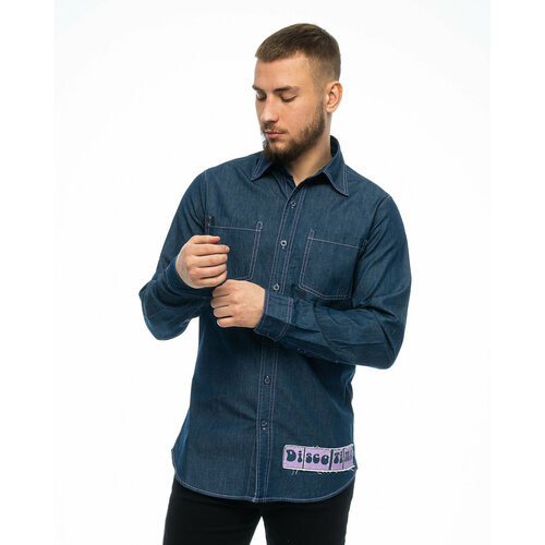 Рубашка Maestro, размер 48/L/182-188/42 ворот, синий