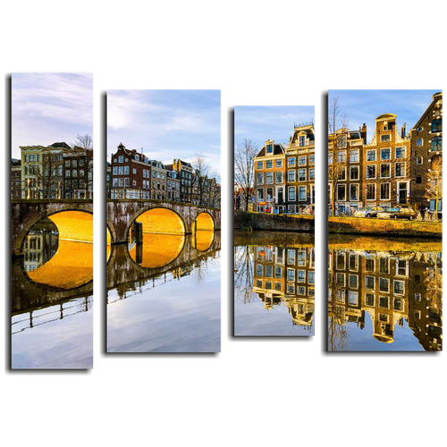 Модульная картина город Амстердам 109х80 см