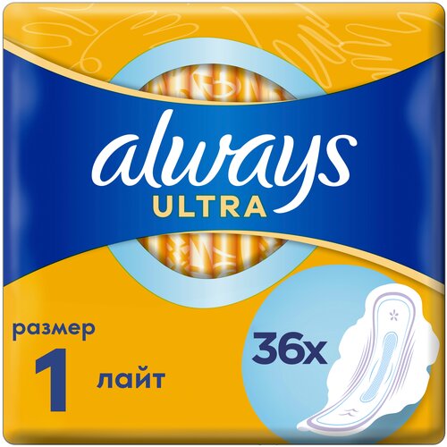 Always прокладки Ultra Light, 3 капли, 36 шт., белый