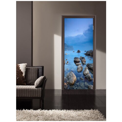 Наклейка интерьерная на дверь "Морские камни", самоклеющаяся 80х200 см.