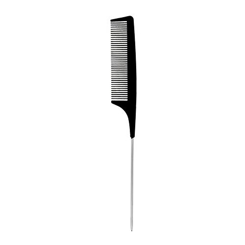 Расческа-гребень для волос LADY PINK BASIC PROFESSIONAL карбоновая с металлической ручкой, 22 см