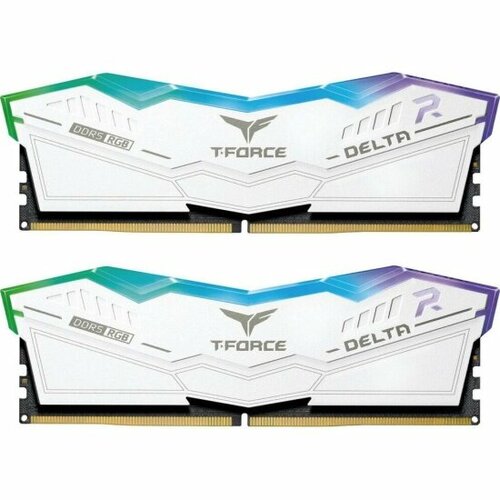 Оперативная память Team Group T-Force Delta RGB 32GB (2x16GB) 6400MHz CL32 (32-39-39-84) 1.35V White (FF4D532G6400HC32ADC01)