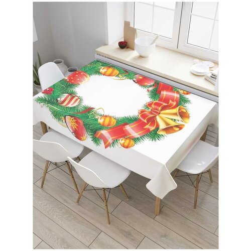Скатерть прямоугольная JoyArty на кухонный стол "Веселый венок" из оксфорда, 180x145 см