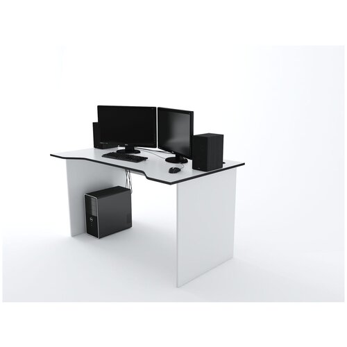 Дизайн Фабрика компьютерный стол Jedi, ШхГхВ: 140х77х73.2 см, цвет: белый/черный