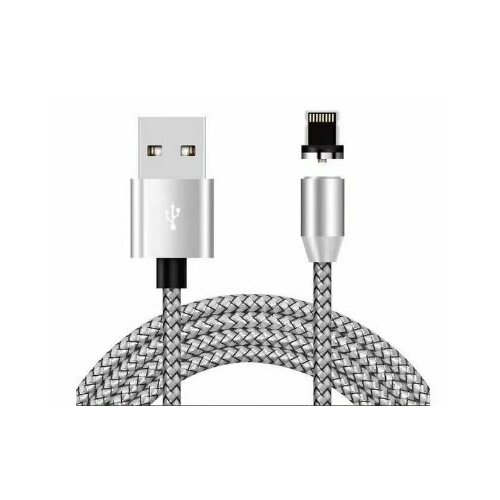 Кабель-переходник USB to Lightning магнитный ZIBELINO DC Magnetic с подсветкой (тканевая оплетка)