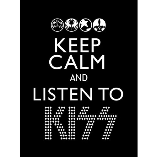 Плакат, постер на бумаге Kiss-Keep Calm/Кисс/музыкальные/поп исполнитель/артист/поп-звезда/группа. Размер 21 х 30 см