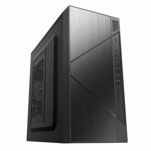 Корпус Foxline с блоком питания 450Вт./ Case Forza mATX case, black, w/PSU 450W 12cm, w/2xUSB2.0, w/2xUSB3.0, w/1xType-C (USB2.0), w/pwr cord, w/o FAN