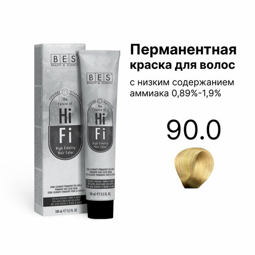 BES Перманентная крем-краска для волос HI-FI, 90.0 натуральный суперосветляющий блонд, 100 мл