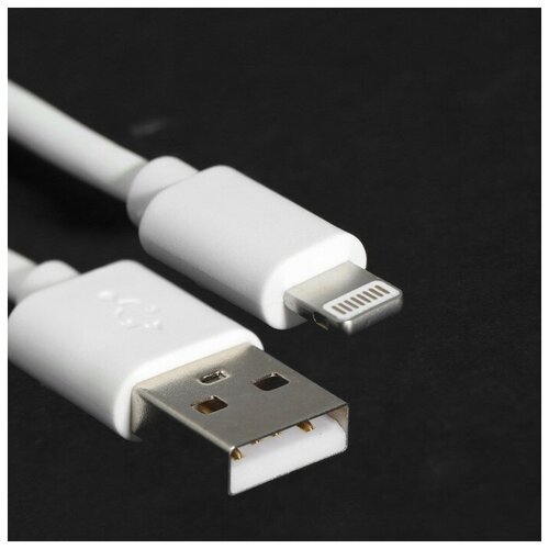 Кабель Windigo, Lightning - USB, 2 А, зарядка + передача данных, TPE оплетка, 1 м, белый